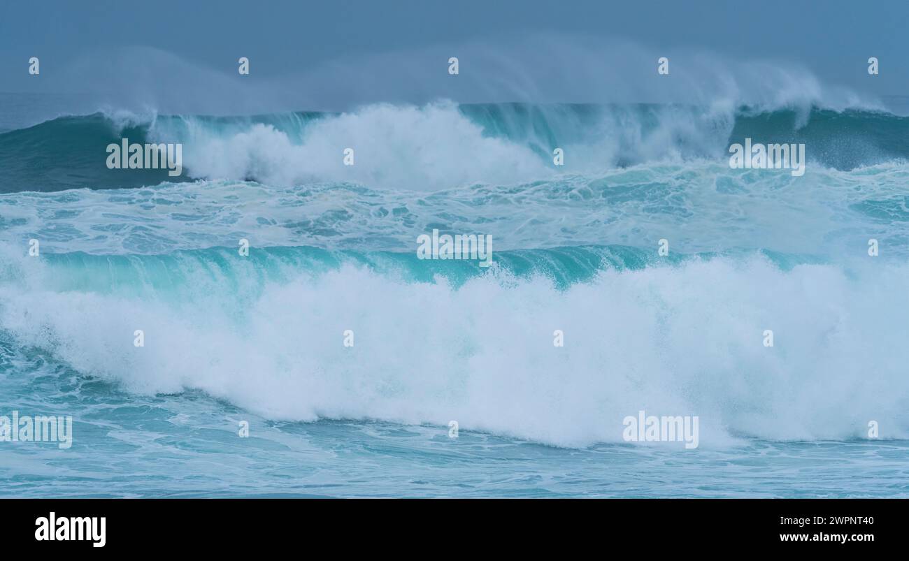 Storm surge with big waves. Santander Municipality. Cantabrian Sea ...