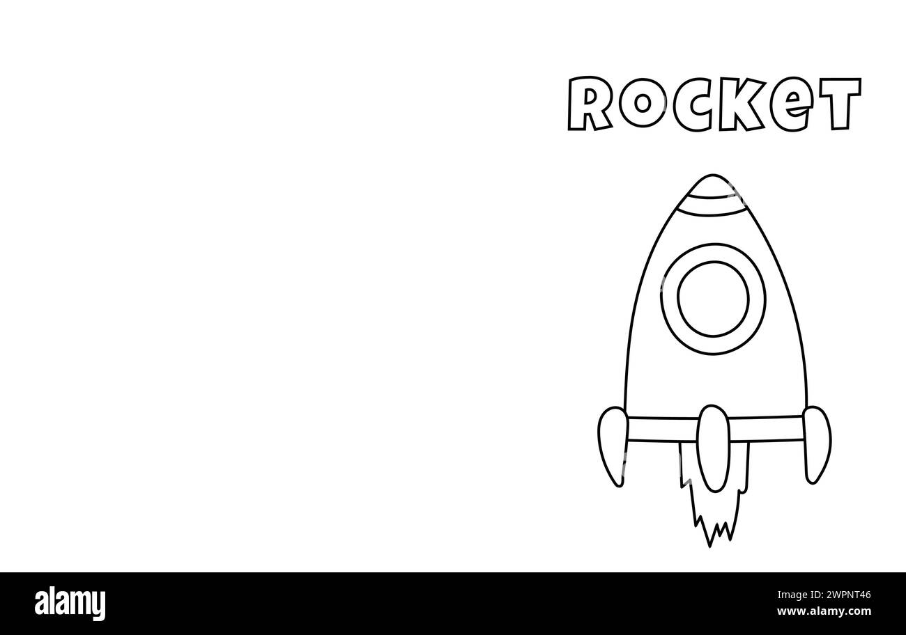 Coloring With Thick Lines For The Little Ones, Rocket Coloring Page ...