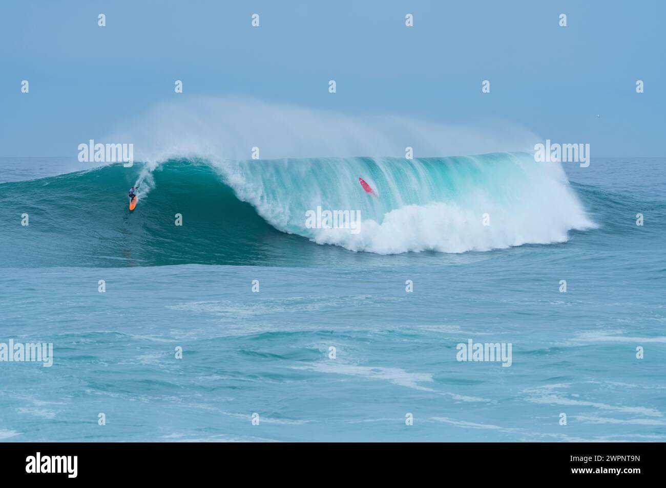 "Giant Cow" surf competition. Storm surge with big waves. Santander ...
