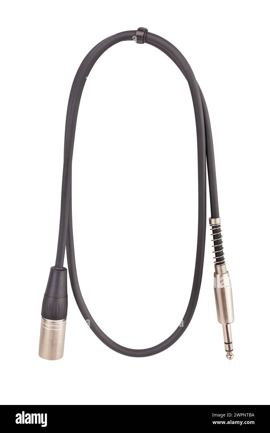 audio xlr trs cable path isolated on white Stock Photo - Alamy