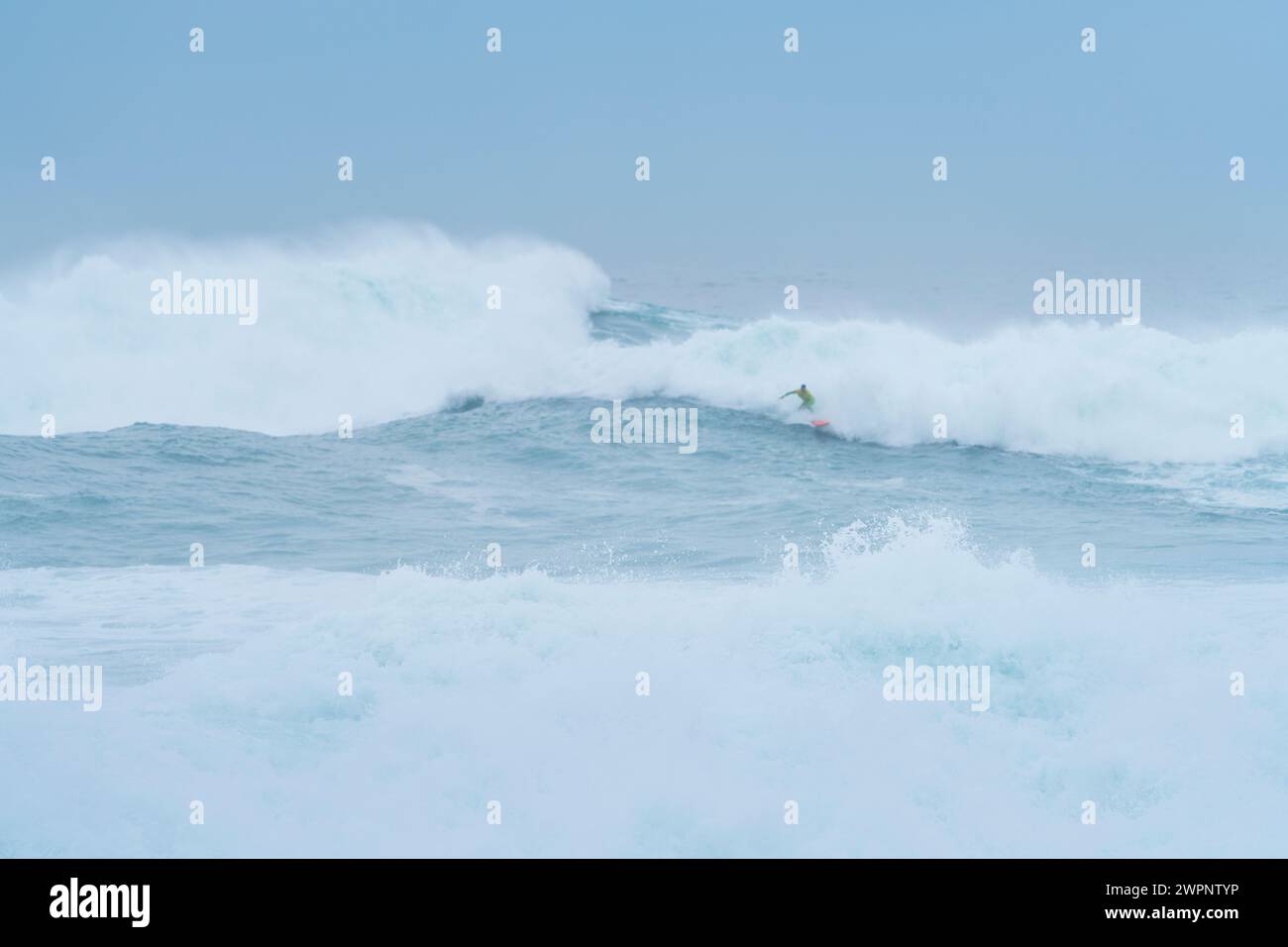 "Giant Cow" surf competition. Storm surge with big waves. Santander ...