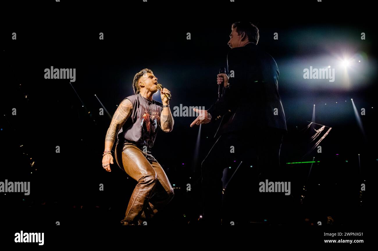 AMSTERDAM - A performance by Andre Hazes (L) and Jeroen van der Boom ...