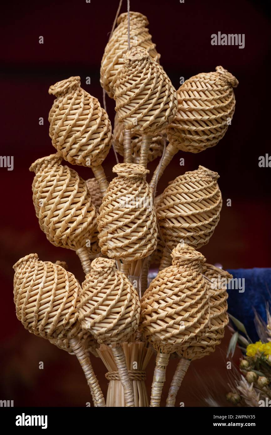 Traditional handmade straw doll gift on the Shrovetide carnival Stock ...