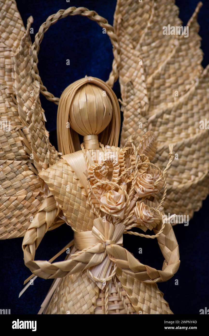 Traditional handmade straw doll gift on the Shrovetide carnival Stock ...