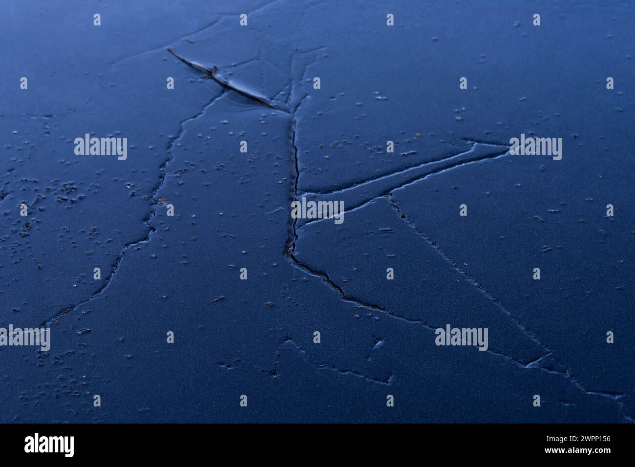 Ice formation on a lake, filigree patterns and structures in the ice ...