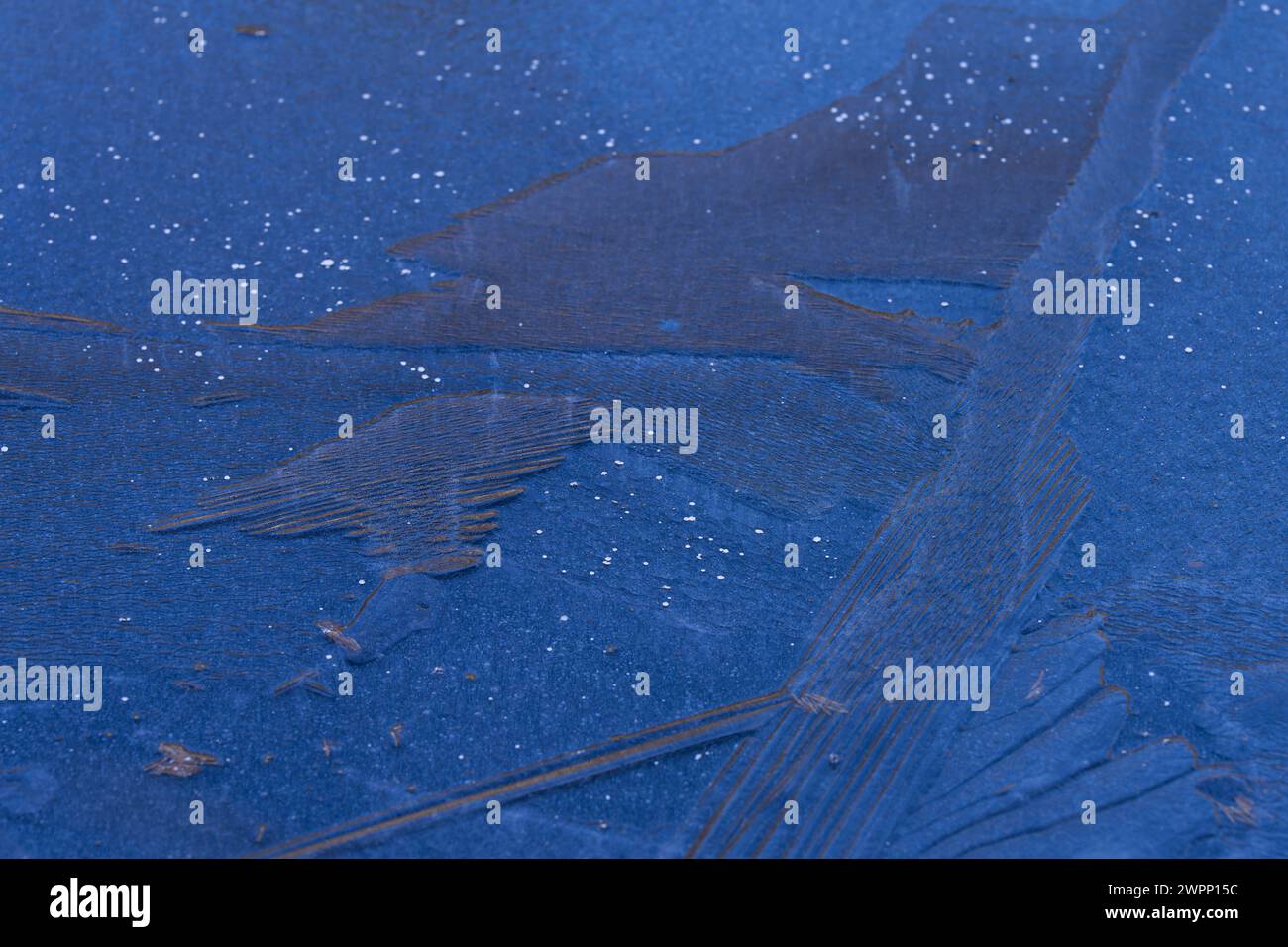filigree patterns and structures in the ice on a frozen lake, Germany ...