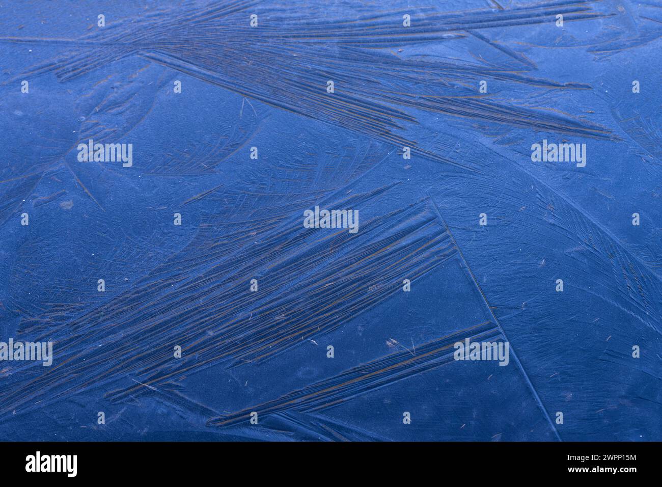 filigree patterns and structures in the ice on a frozen lake, Germany ...