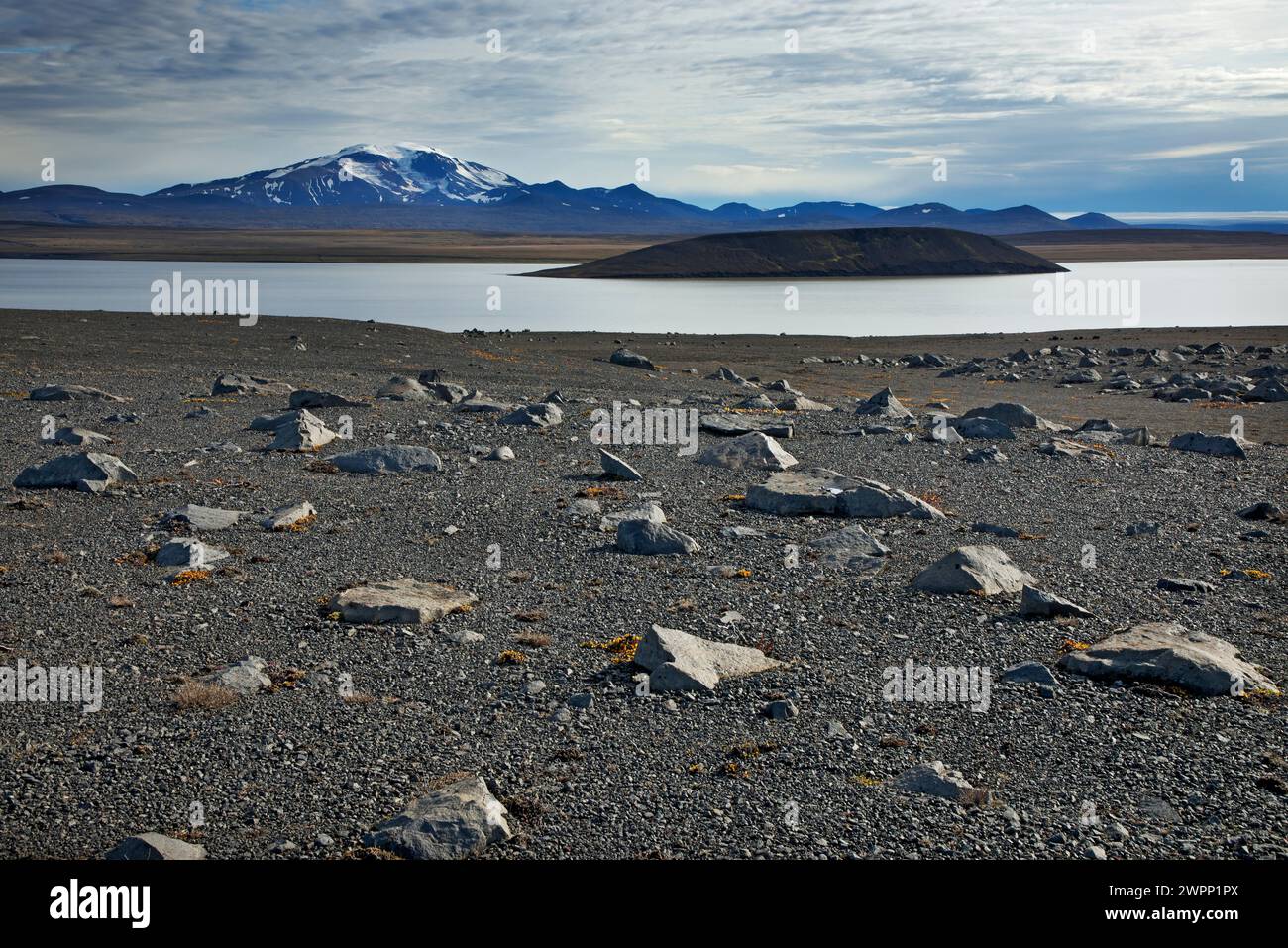 The Halslon reservoir of the Karahnjukar power plant in north-east ...