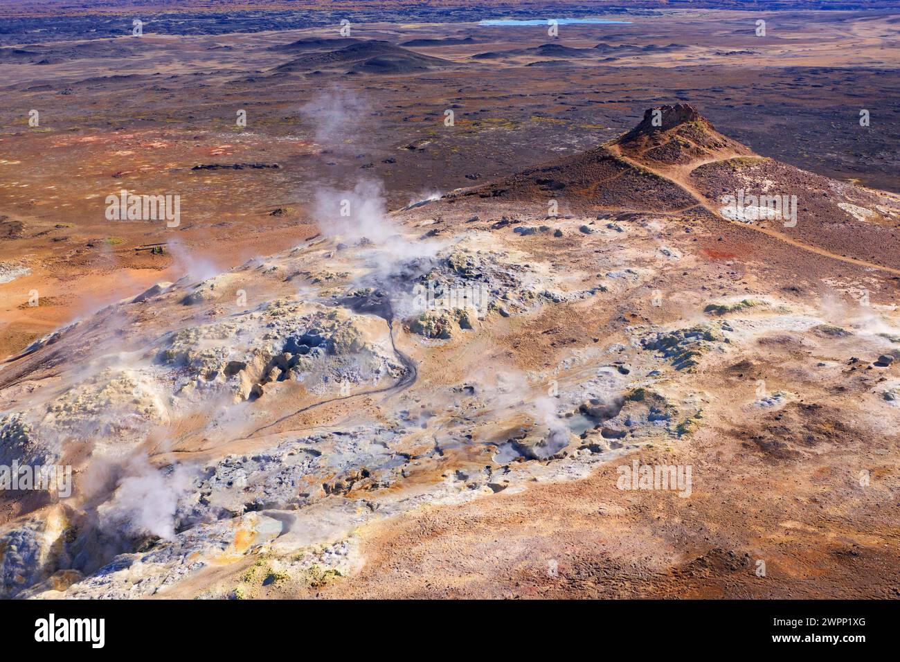 Aerial view of the Namafjall fumaroles Stock Photo - Alamy
