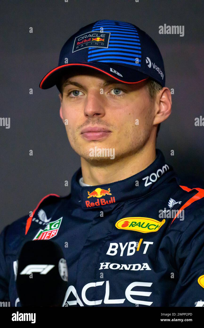 Jeddah, Saudi Arabia. 8th March 2024. Max Verstappen of Oracle Red Bull Racing During ...