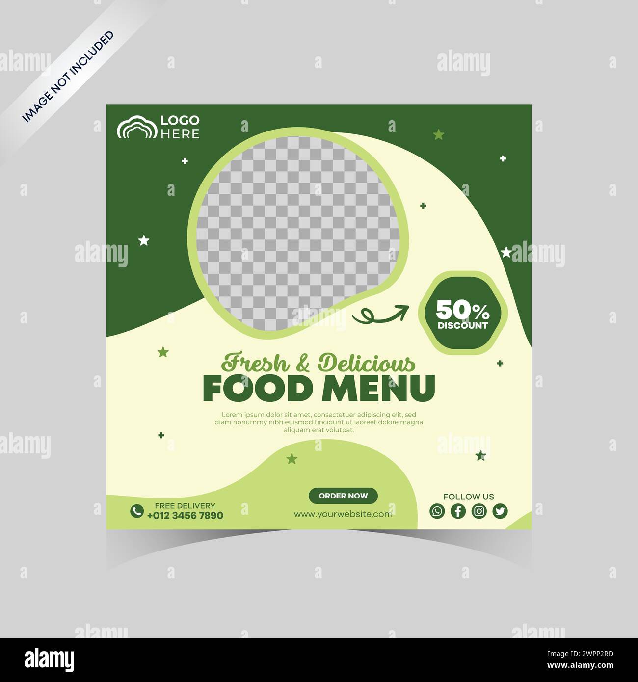 Social media food template. Restaurant social media banner template for ...