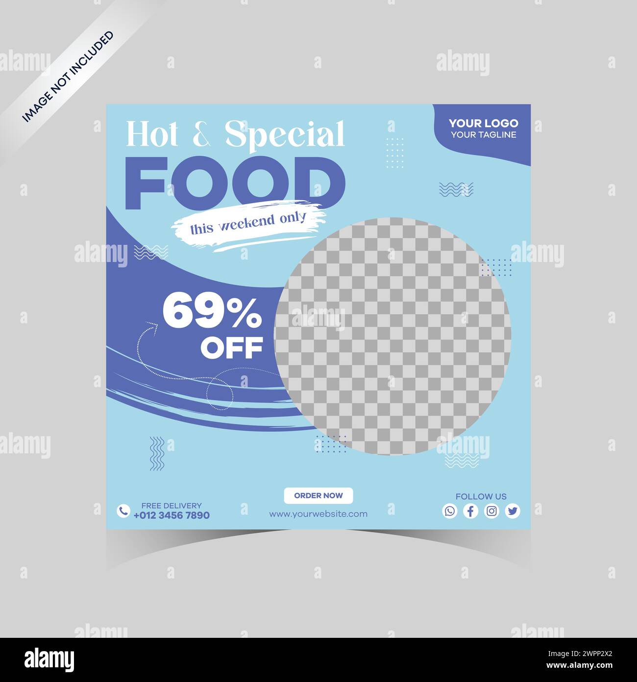 Social media food template. Restaurant social media banner template for ...