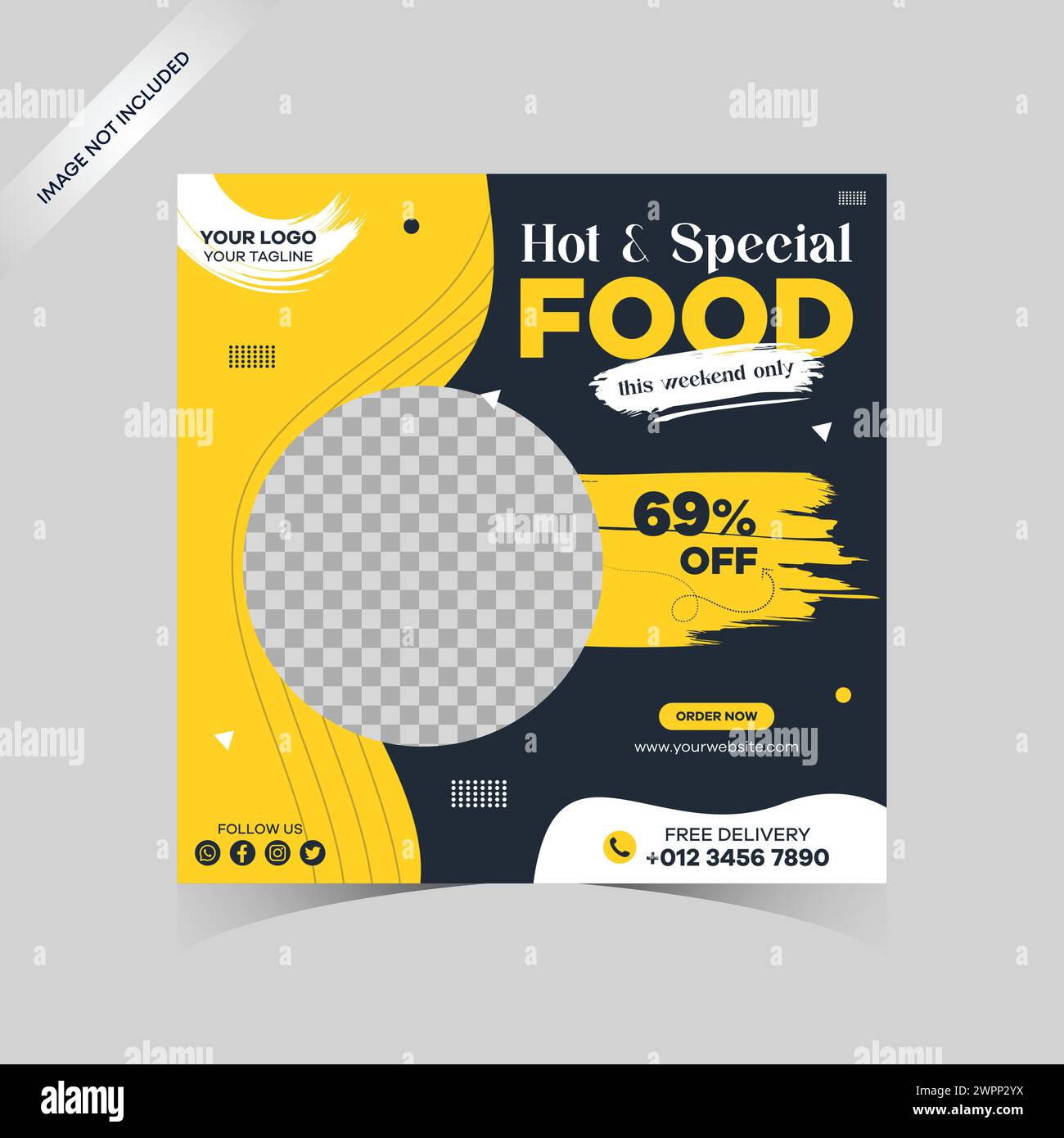 Social media food template. Restaurant social media banner template for ...