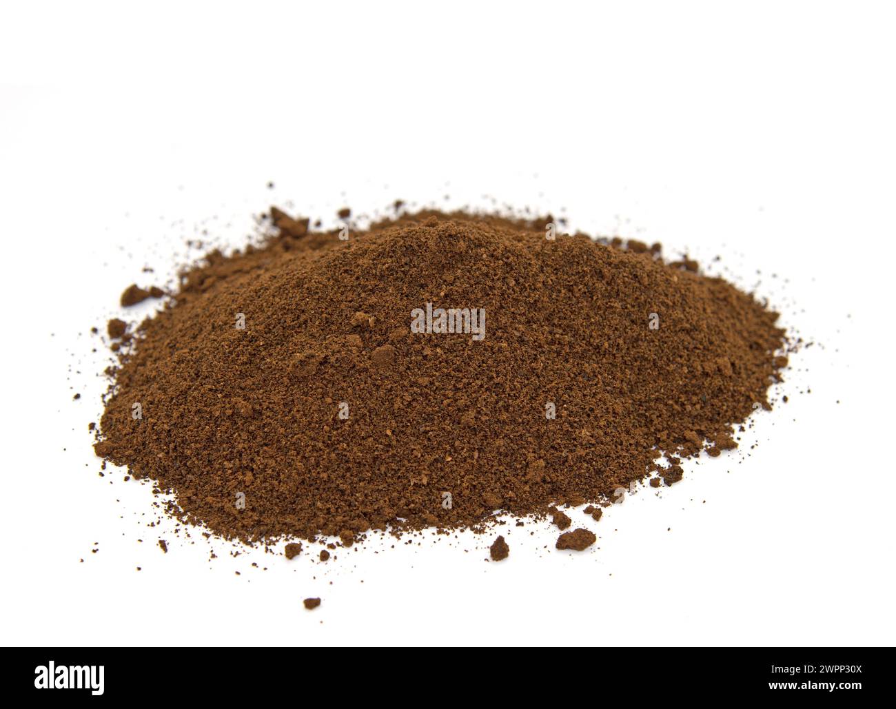 Coffee grounds isolated against white background Stock Photo - Alamy