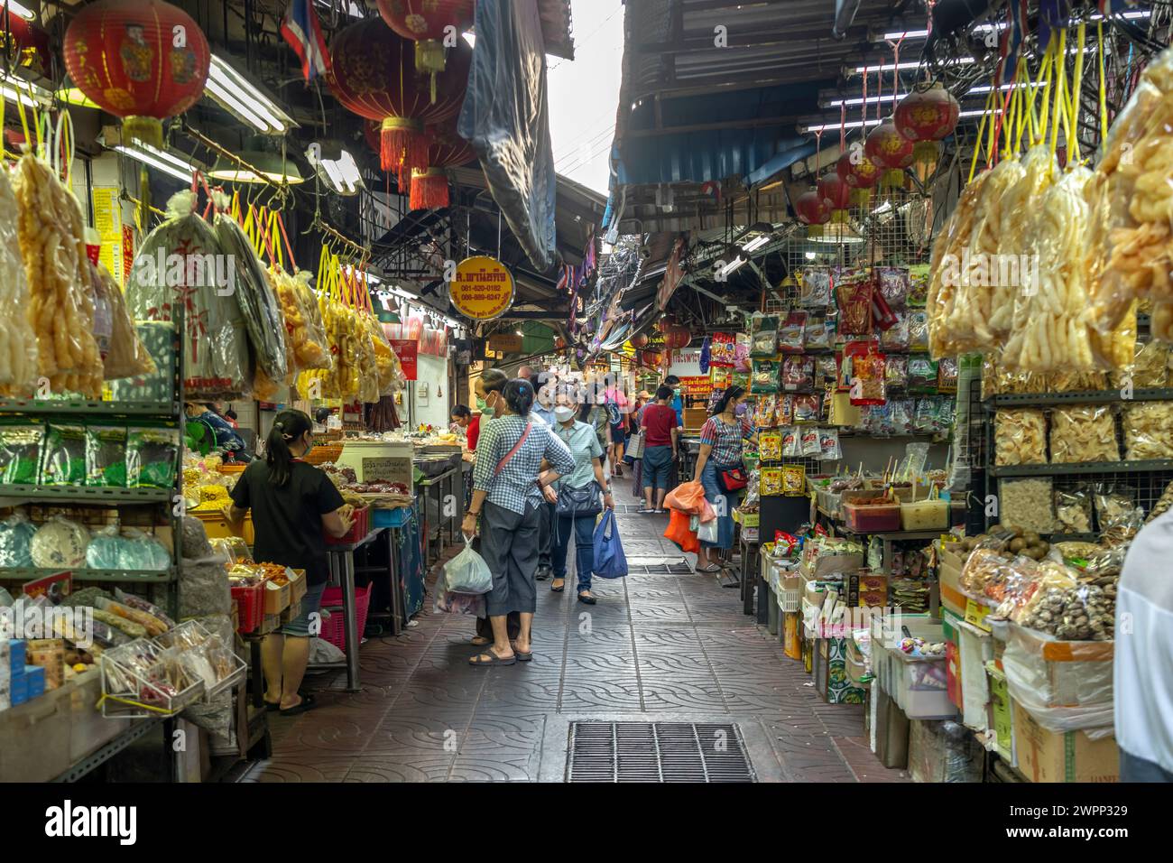 Market alley in Chinatown, Bangkok, Thailand, Asia Stock Photo - Alamy