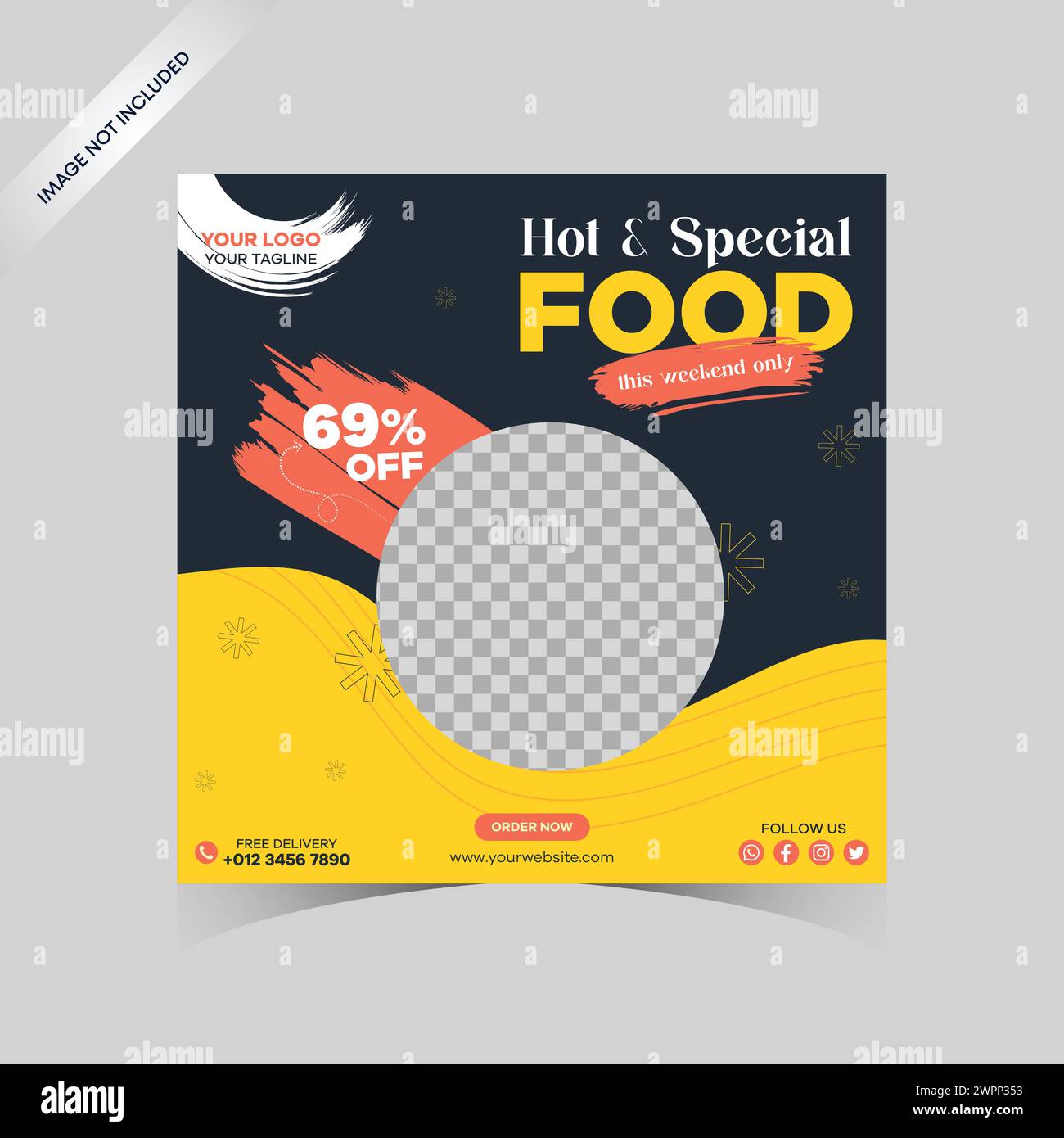 Social media food template. Restaurant social media banner template for ...