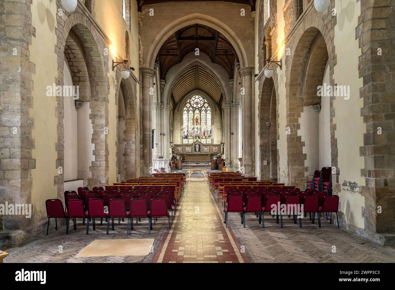 Interior of st marys priory church in chepstow hi-res stock photography ...