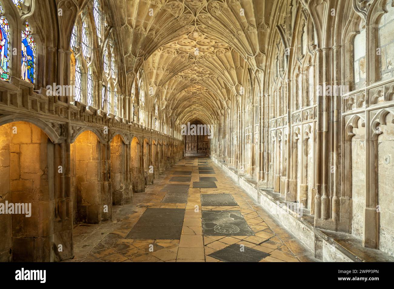 Cloister with fan vault of gloucester cathedral hi-res stock ...
