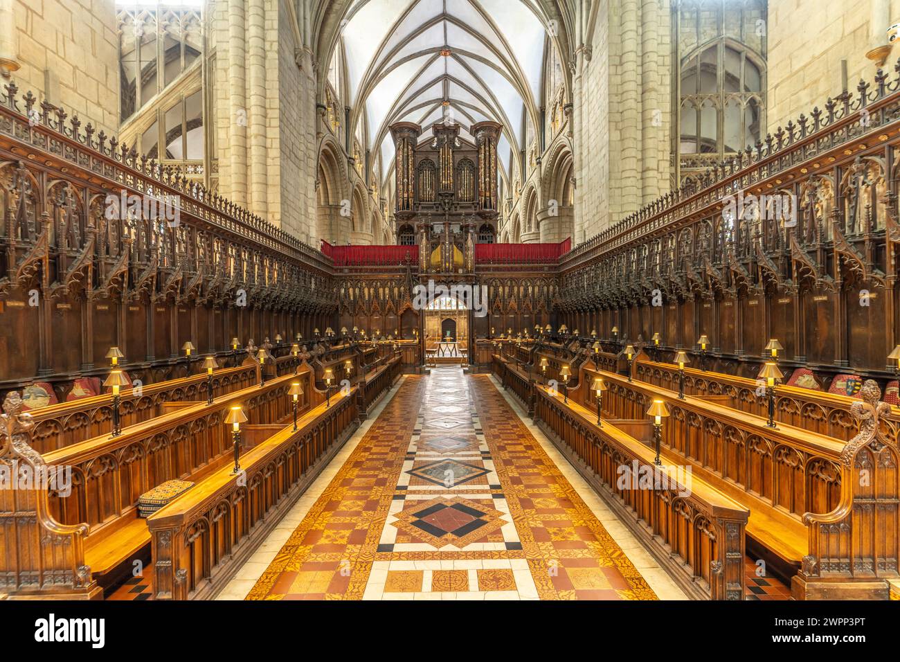 Choir and organ of Gloucester Cathedral, England, Great Britain, Europe ...