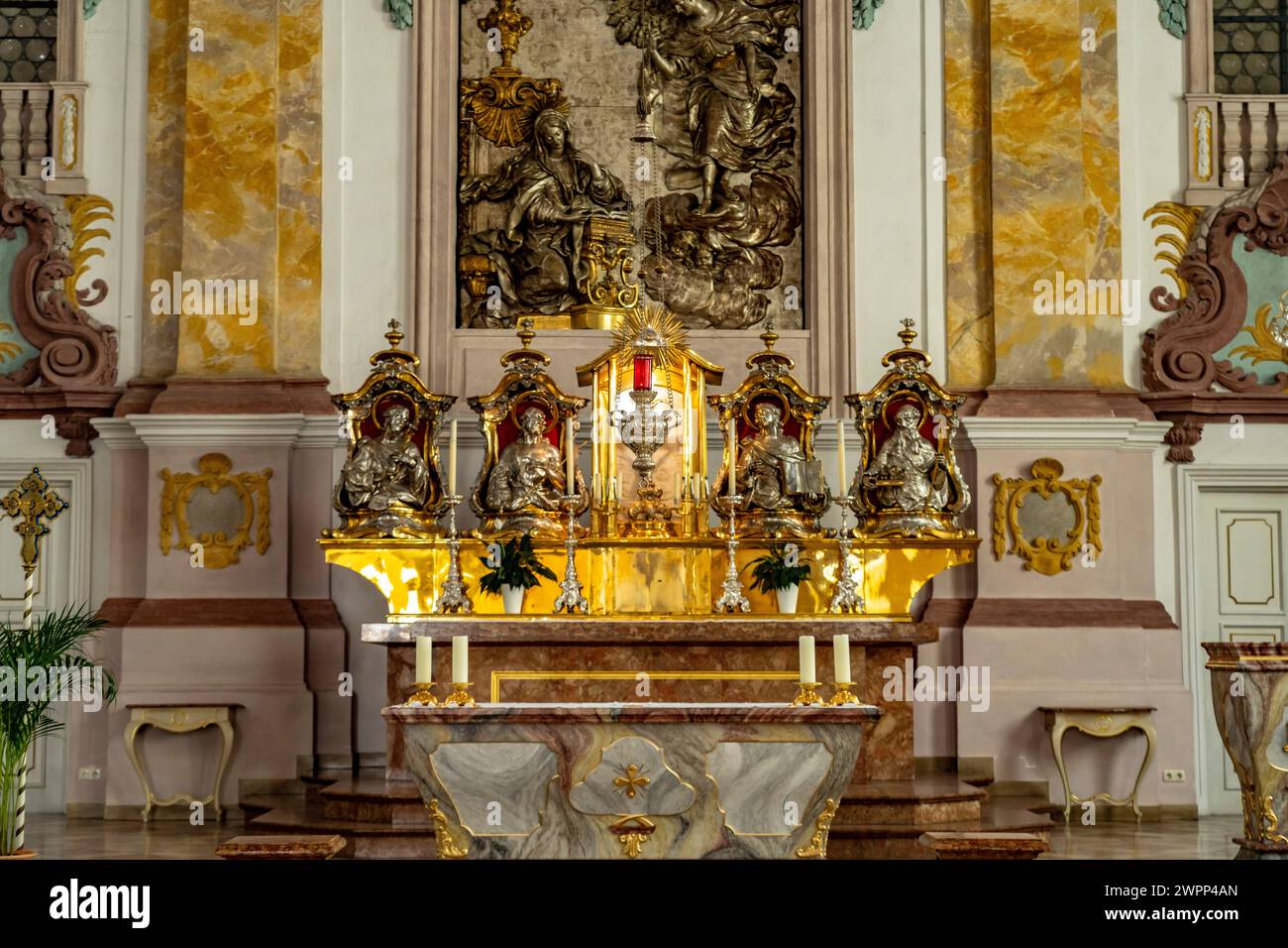 High altar of the upper church of the Bürgersaal in Munich, Bavaria ...
