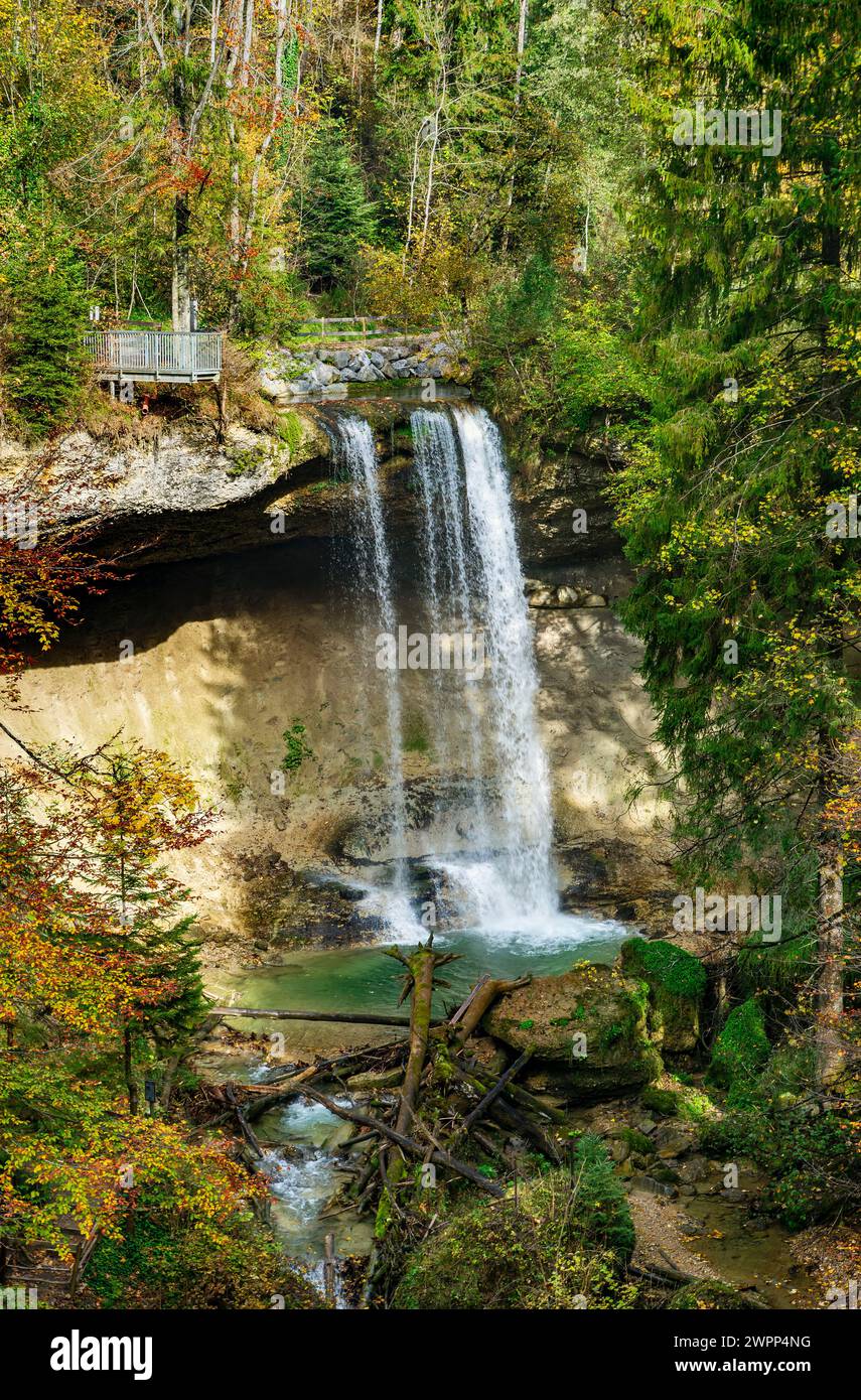 Germany, Bavaria, Scheidegg, Scheidegg Waterfalls, second waterfall ...