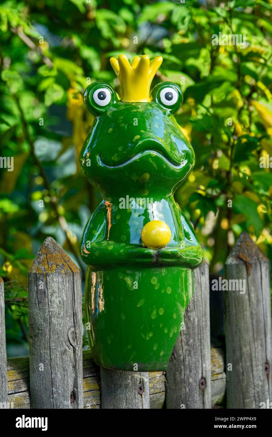 Nehren, district of Tübingen, Frog King fence figure in the half ...