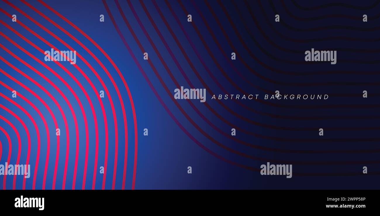 Abstract geometric lines dark blue glowing background. stripe line art ...