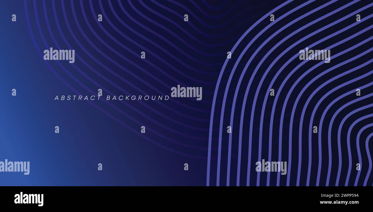 Abstract geometric lines dark blue glowing background. stripe line art ...