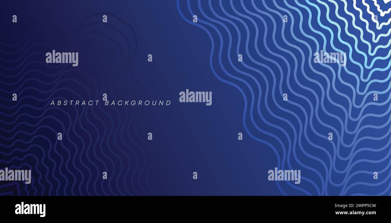 Abstract geometric lines dark blue glowing background. stripe line art ...