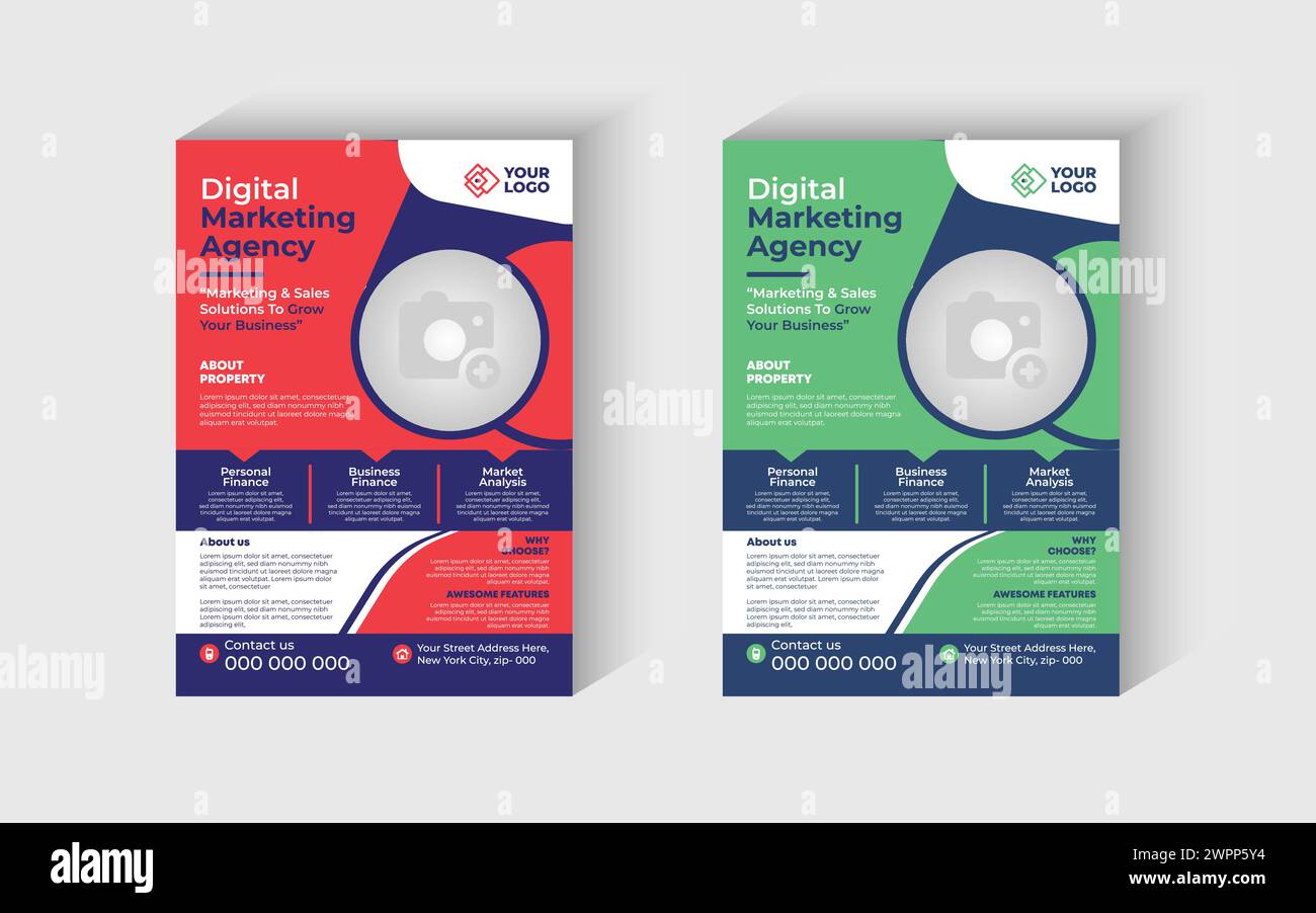 Corporate Business Flyer Design Template with 2 Various Options ...