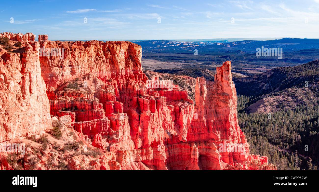 Desert Landscape with Red Rock, trees, and mountains. Sunny Sky. Utah ...