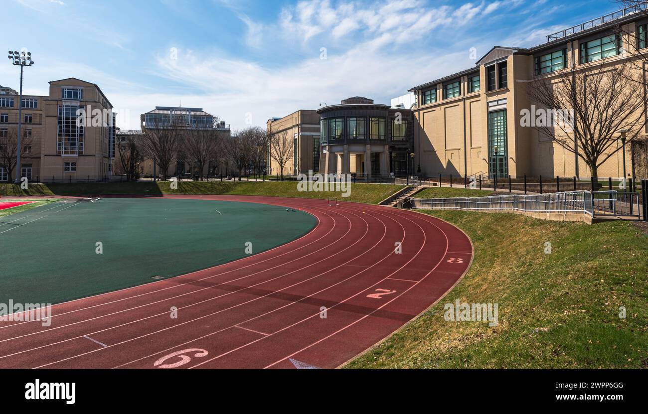 Part of the track in Gesling Stadium next to Wiegand Gymnasium on the ...