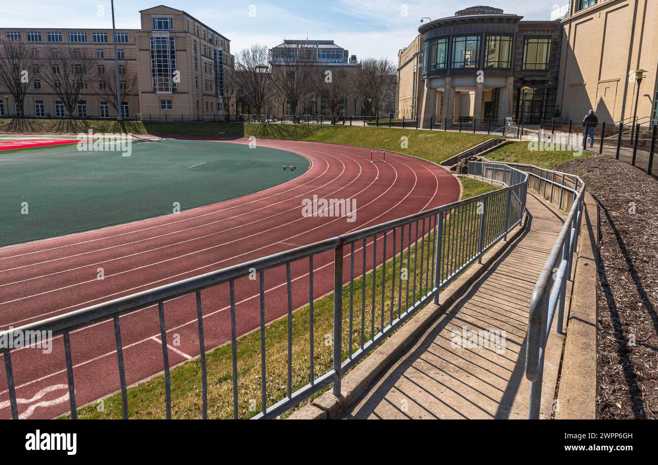 Part of the track in Gesling Stadium next to Wiegand Gymnasium on the ...