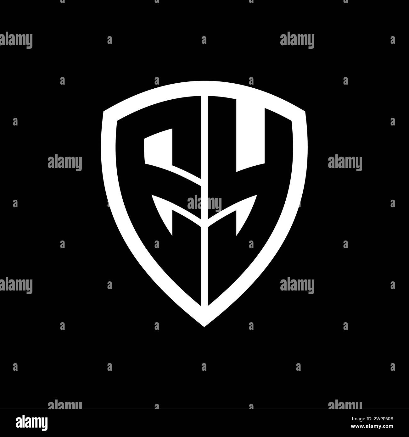 EY monogram logo with bold letters shield shape with black and white ...