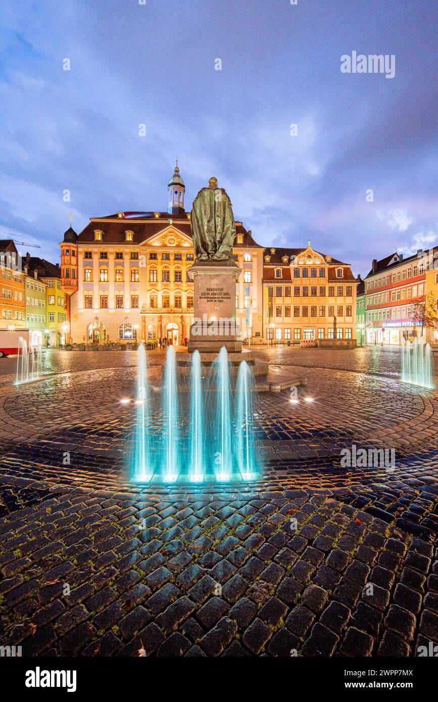 Town Hall with Prince Albert Monument in Coburg, Franconia, Bavaria ...
