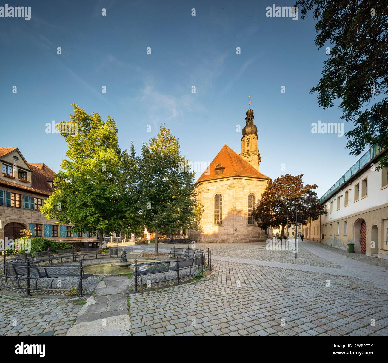 Old Town Church with Martin Luther Square in Erlangen, Franconia ...
