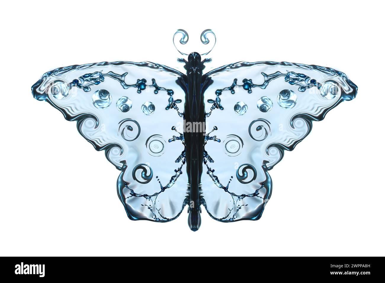 Water butterfly splash on a white background Stock Photo - Alamy