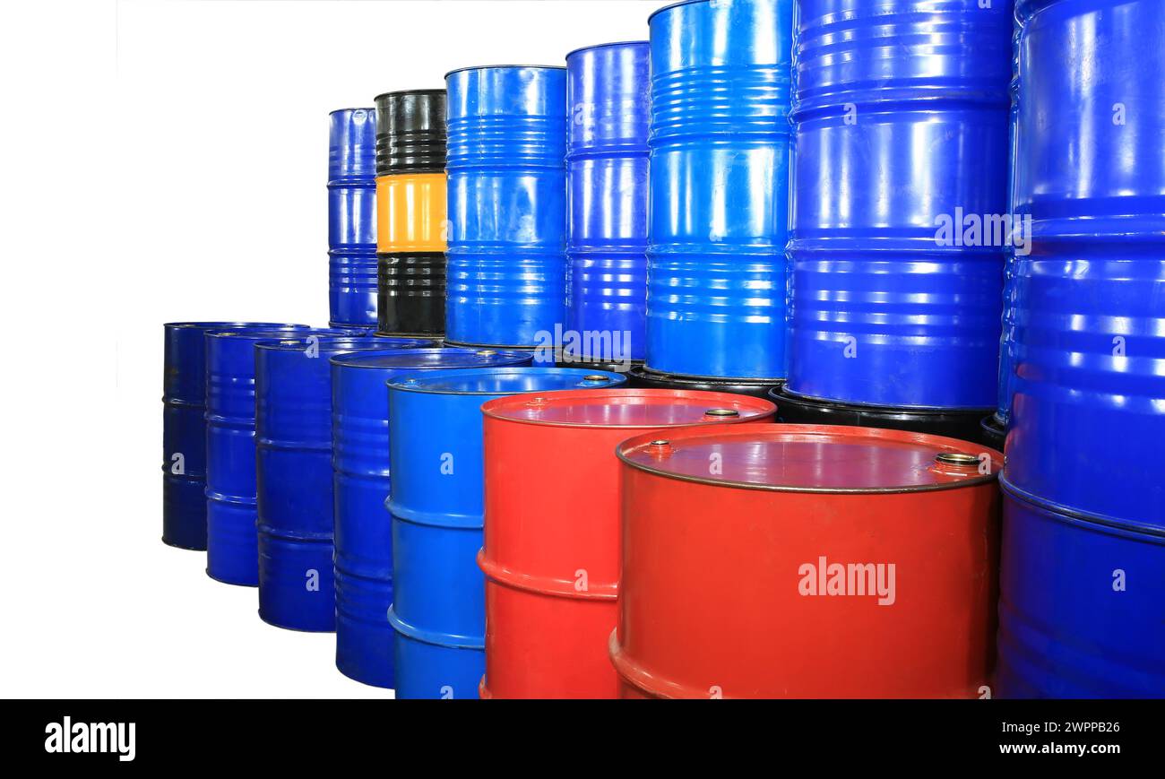 Barrels oil on white hi-res stock photography and images - Alamy