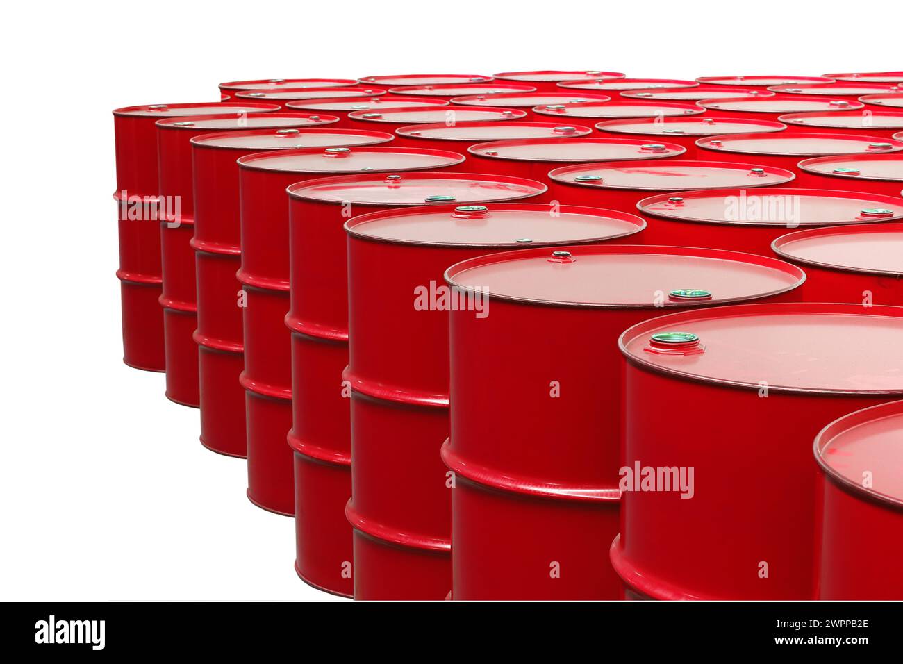metal barrels of red color Stock Photo - Alamy