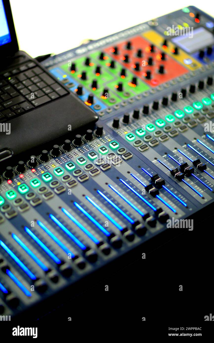 mixing panel is established before performance Stock Photo - Alamy
