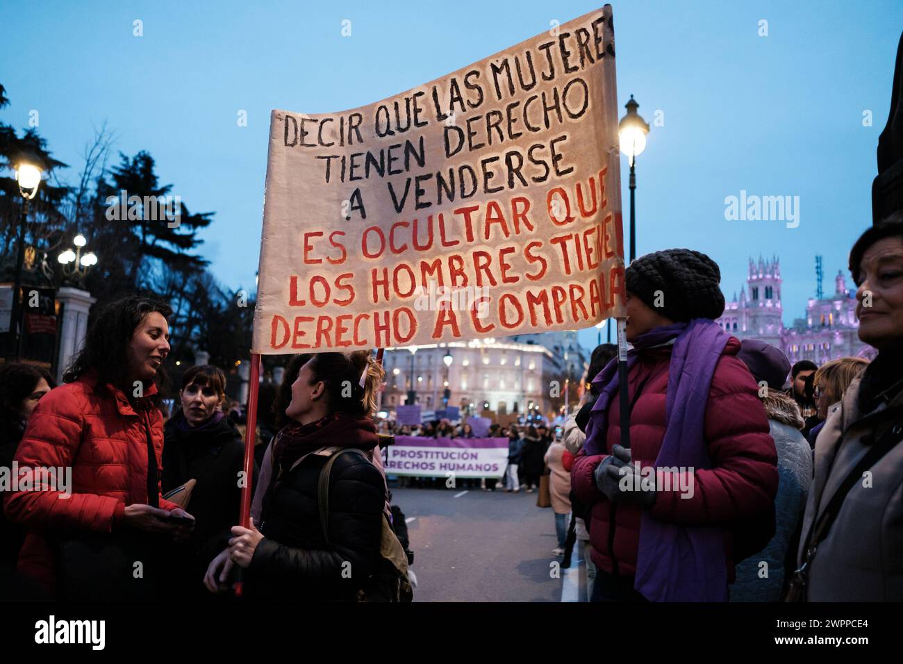 Several women protest during the 8M demonstration on International ...