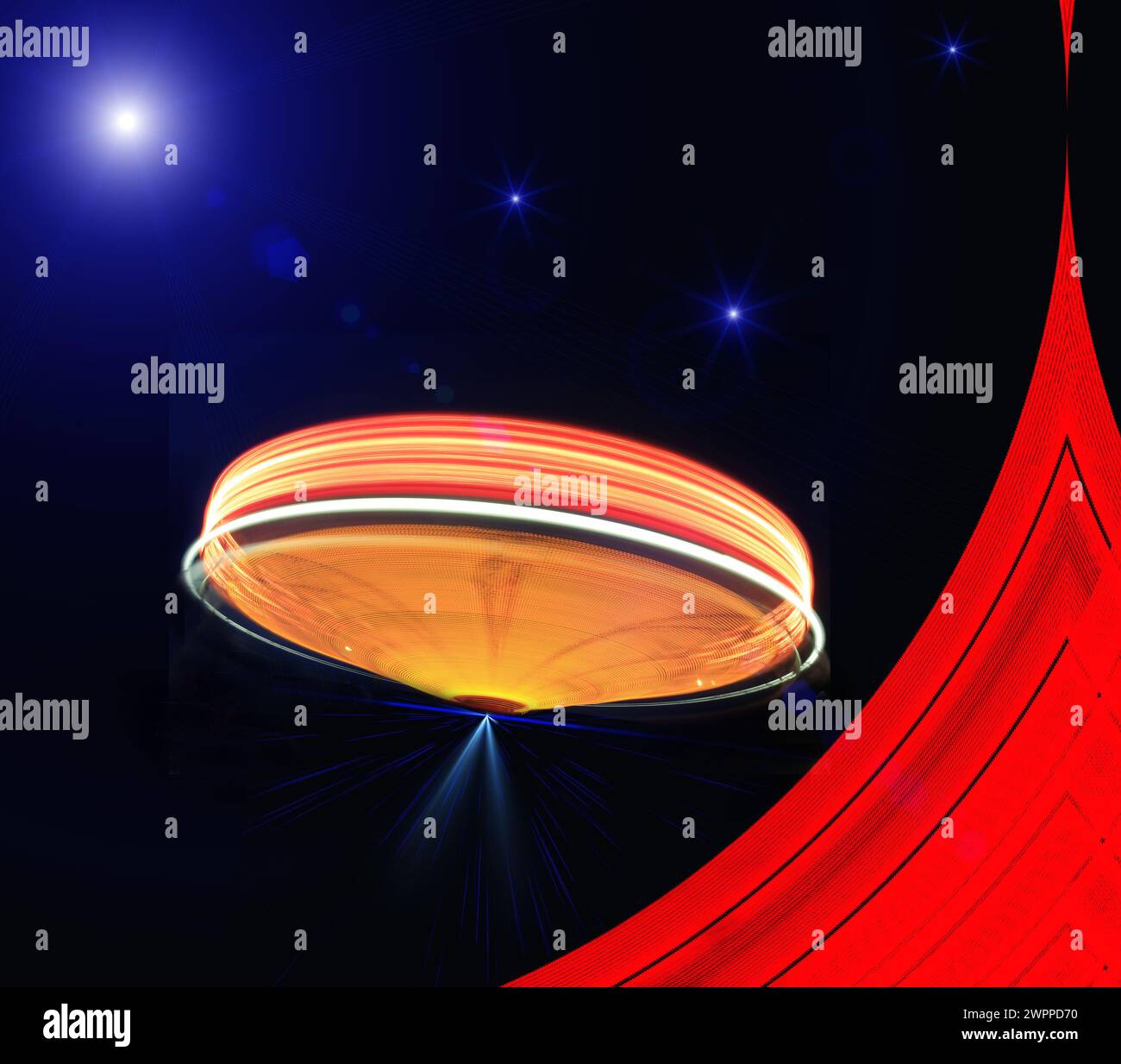 Ufo Flying on Earth at night Stock Photo - Alamy