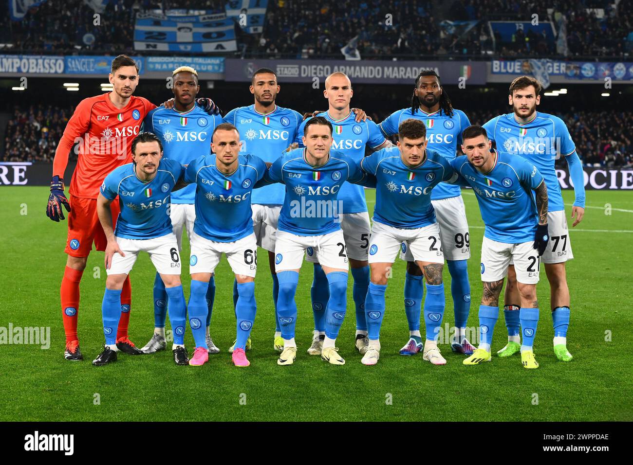 Naples, Italy. 8th Mar, 2024. The SSC Napoli team is posing for the ...