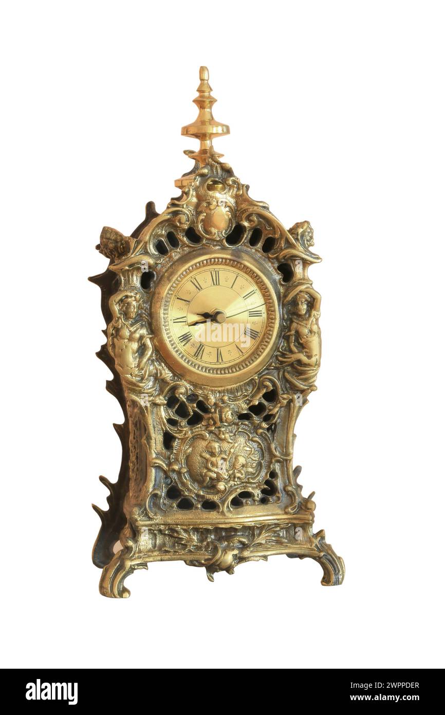 Old gold clock roman numbers Cut Out Stock Images & Pictures - Alamy