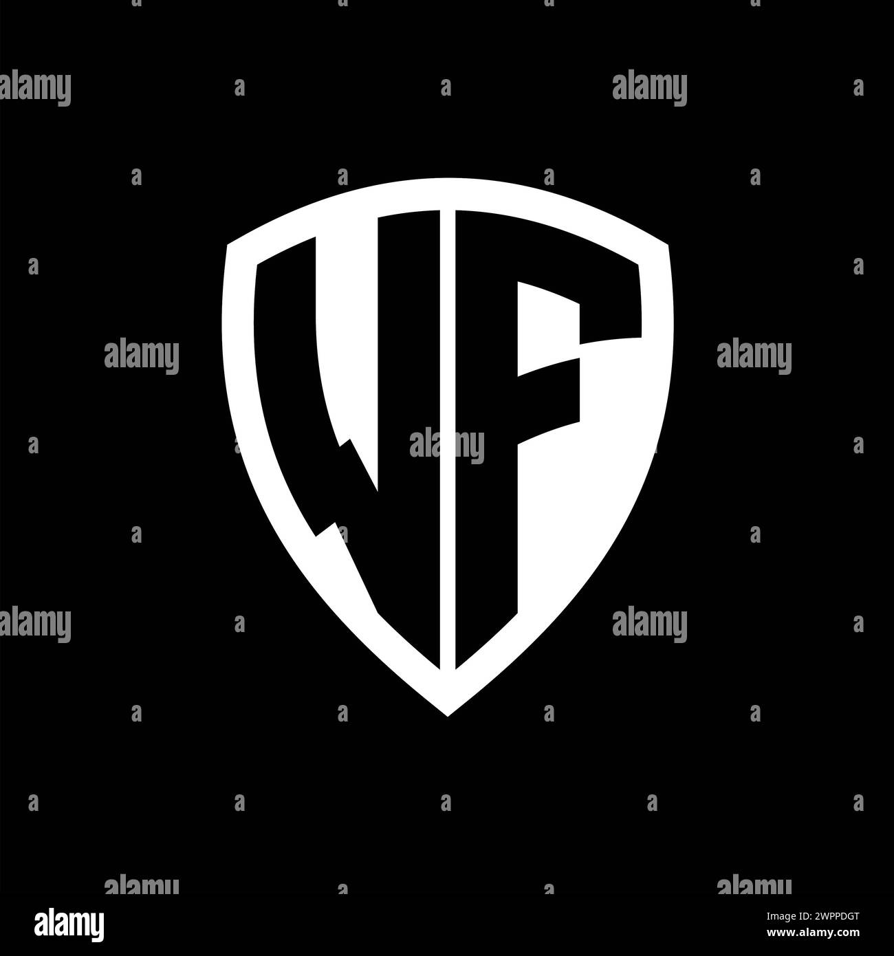 Wf logo design Black and White Stock Photos & Images - Alamy
