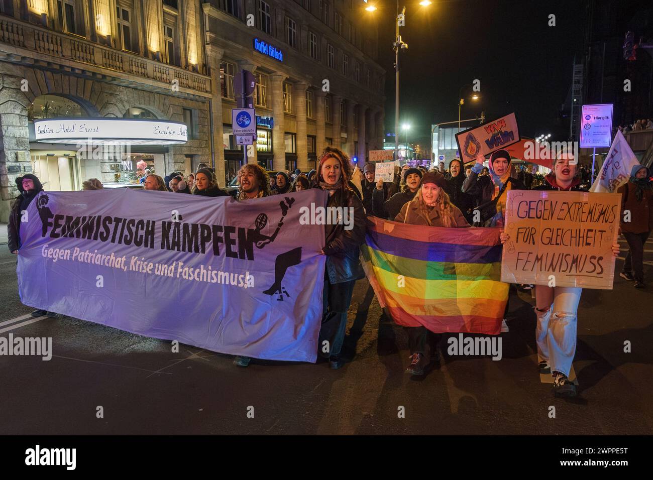 Demonstration by the " 8th March Alliance Cologne " on the occasion of ...