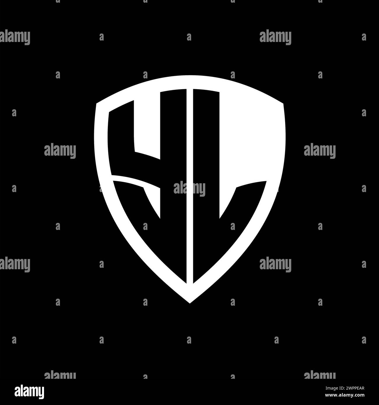 YL monogram logo with bold letters shield shape with black and white ... YL monogram logo with bold letters shield shape with black and white ...