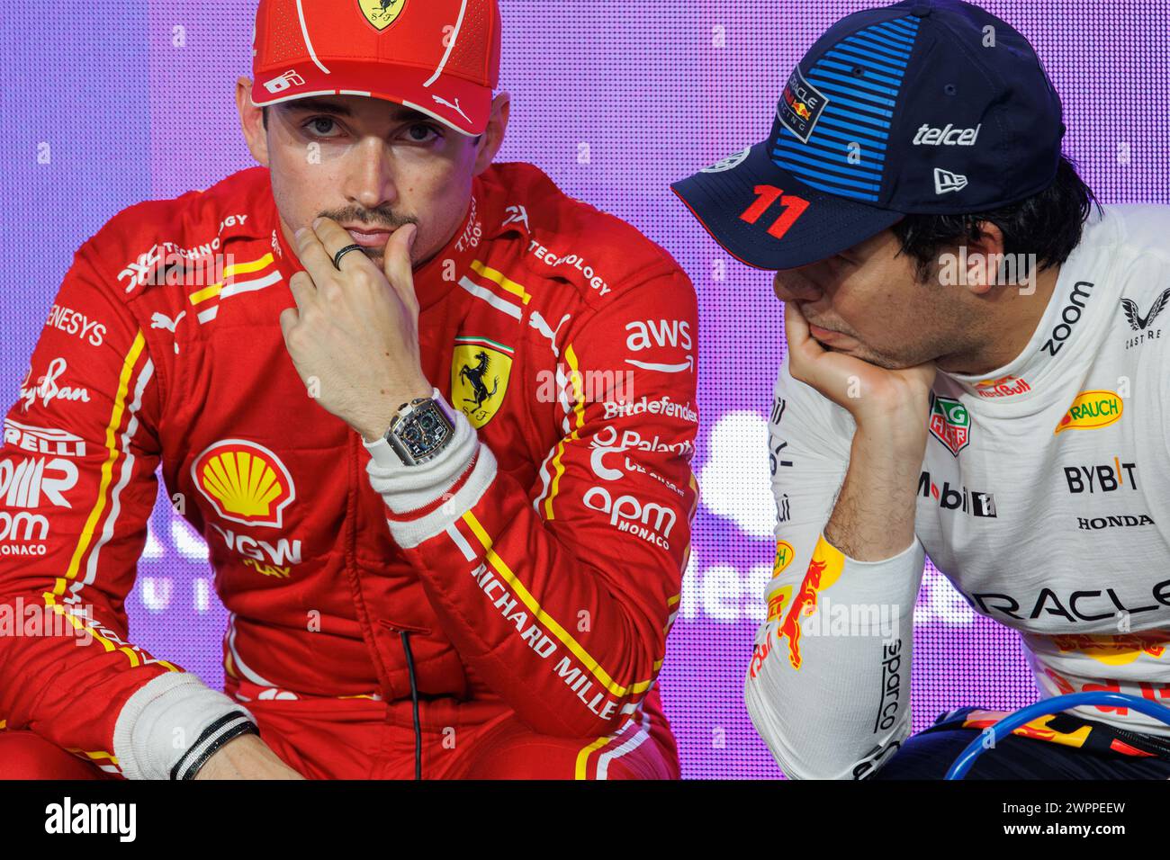 Jeddah, Arabie Saoudite. 08th Mar, 2024. LECLERC Charles (mco), Scuderia Ferrari SF-24 ...