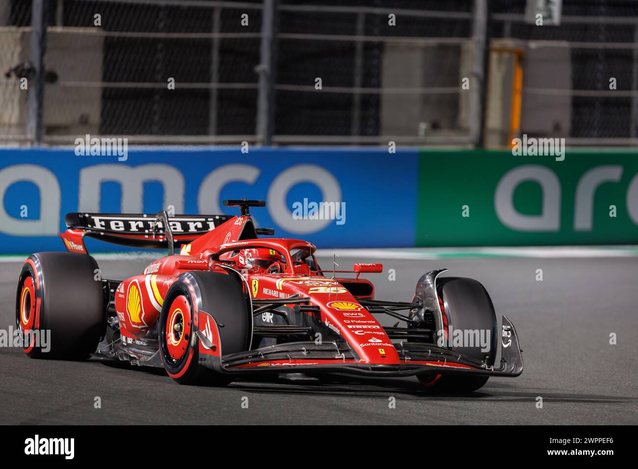 Jeddah, Arabie Saoudite. 08th Mar, 2024. 16 LECLERC Charles (mco), Scuderia Ferrari SF-24 ...