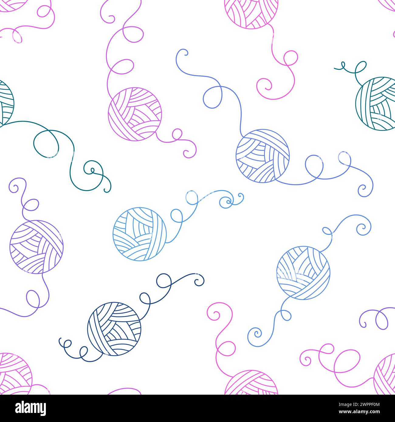 Cartoon animals accessories seamless cats and ball of threads and fish ...